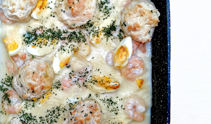 Hake, Prawns and Dumplings – Claire Syrenne